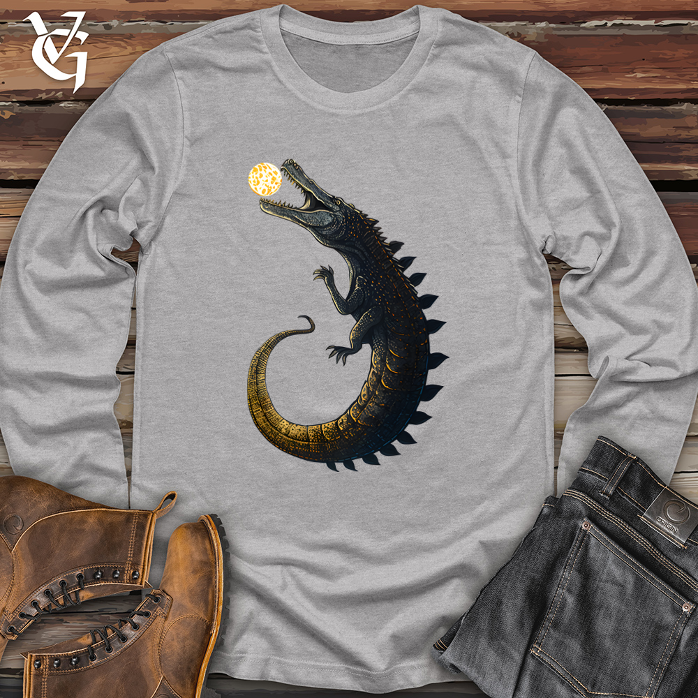 Moon Grabbing Crocodile Softstyle Long Sleeve: Reach for the Stars in ...
