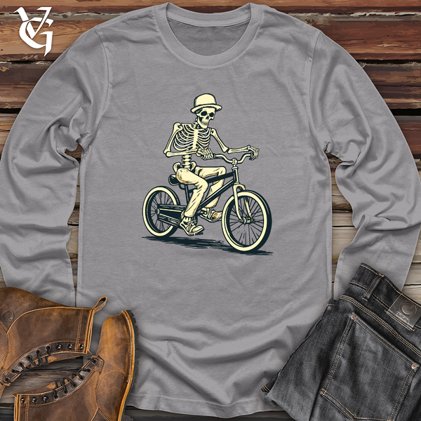 Whimsical Trike Skeleton Long Sleeve: Ride in Style! - Viking Goods Company